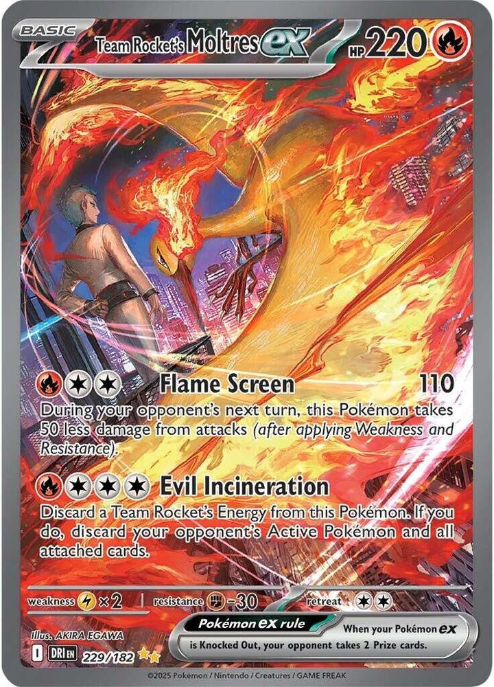 Pokémon TCG: Team Rocket’s Moltres ex – 229/182 – SIR – Destined Rival ...