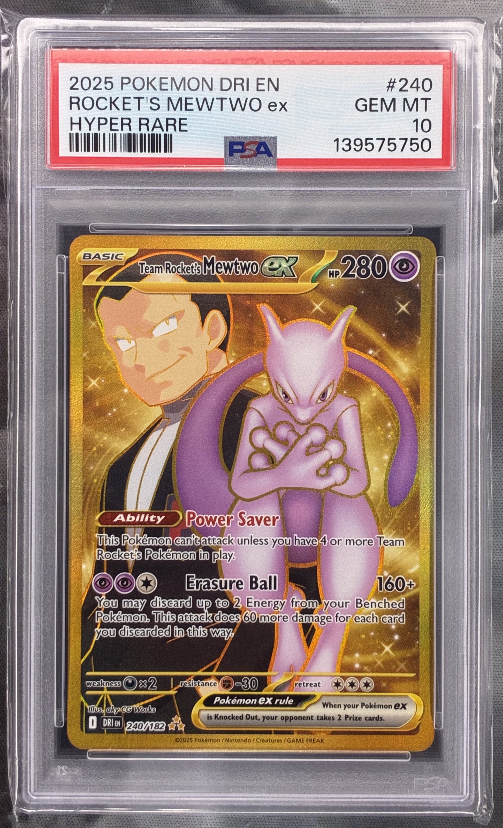 Pokémon TCG Team Rocket’s Mewtwo ex Gold Hyper Rare – Destined Rivals ...