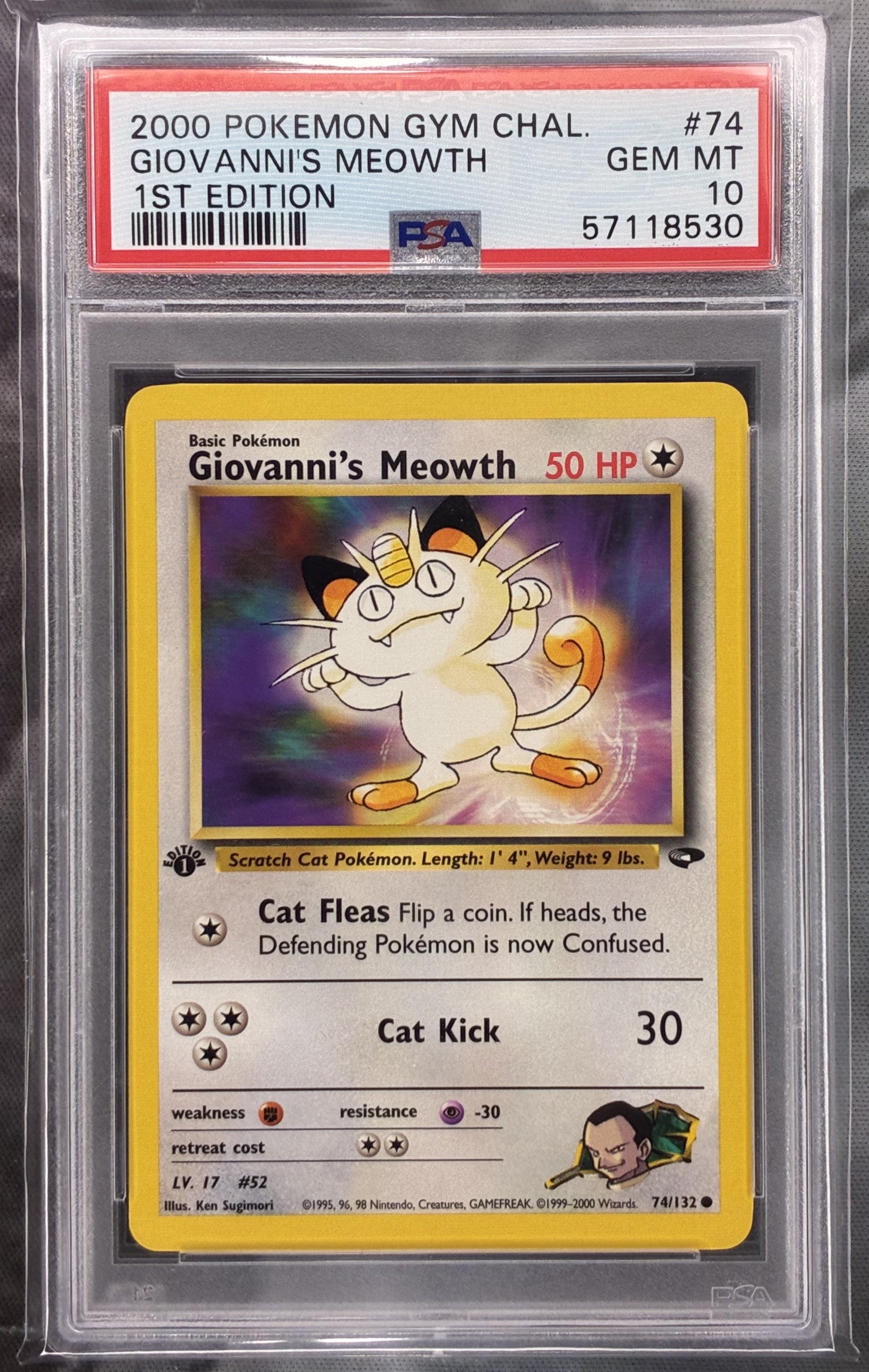 Giovanni’s Meowth 1st Edition Gym Challenge 74/132 PSA 10 – Urban ...