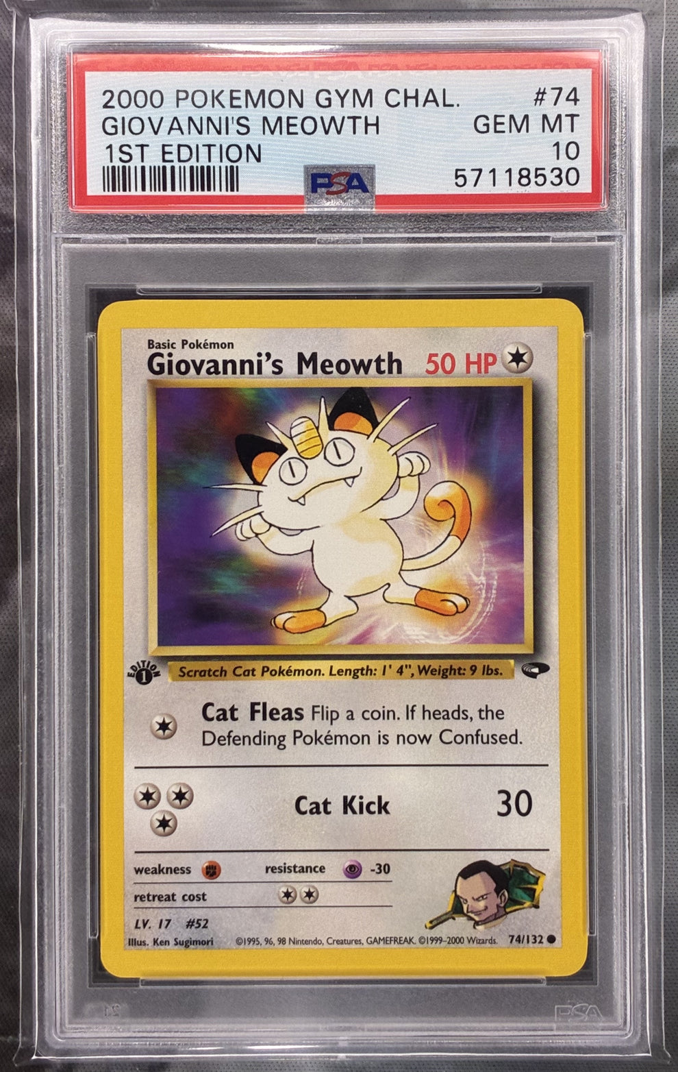 Giovanni’s Meowth 1st Edition Gym Challenge 74/132 PSA 10 – Urban ...