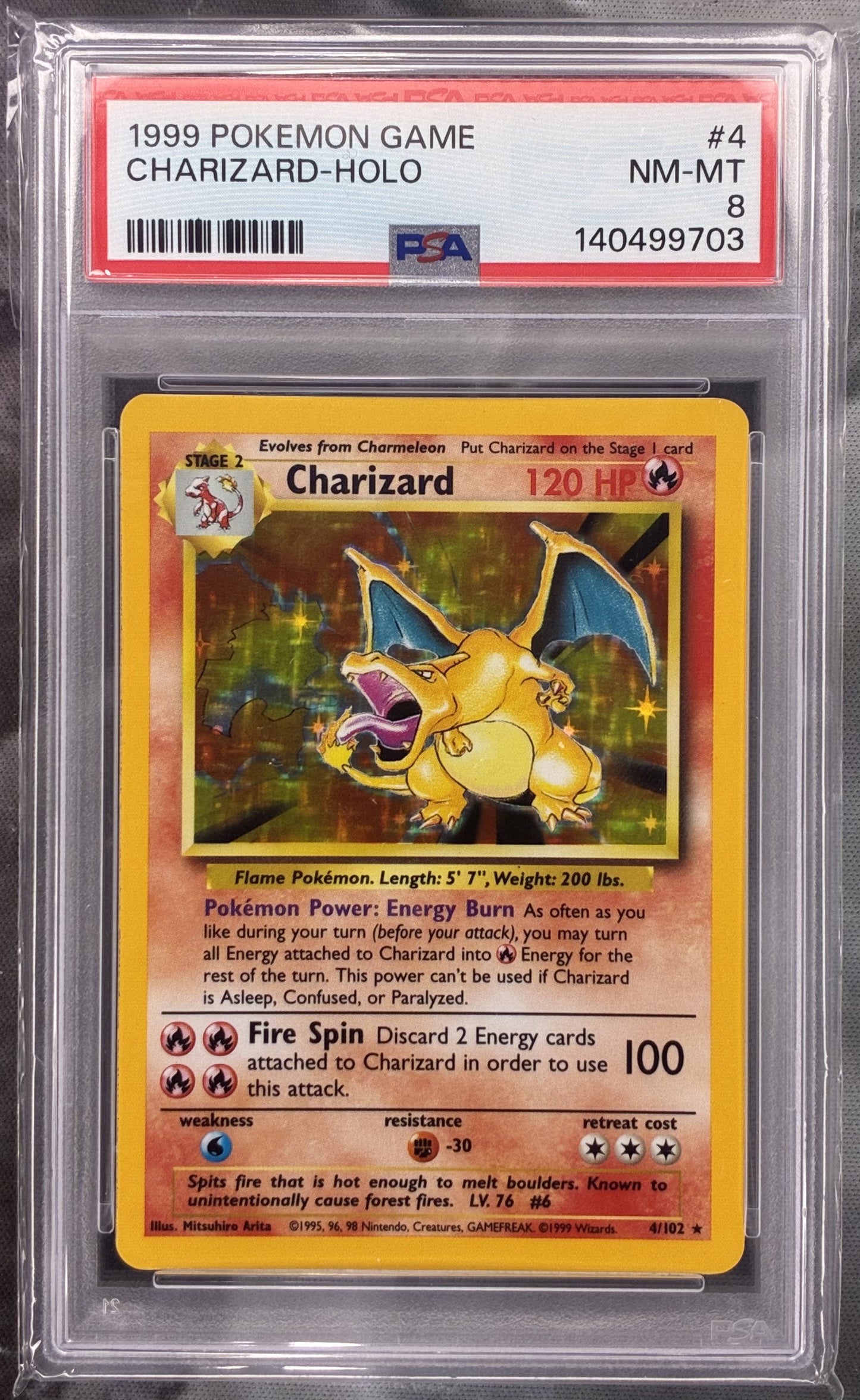 1999 Pokémon Charizard Base Set Holo 4/102 PSA 8 – Urban Empire ...