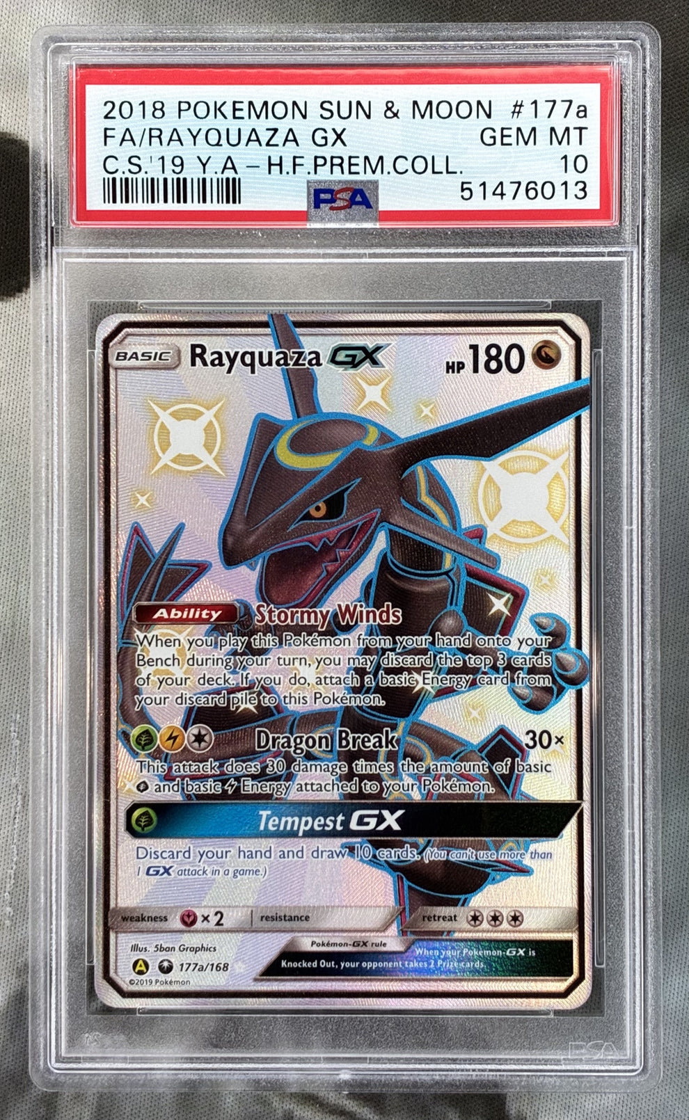 Pokémon Shiny Rayquaza GX 177a/168 Hidden Fates Premium Collection Pro ...