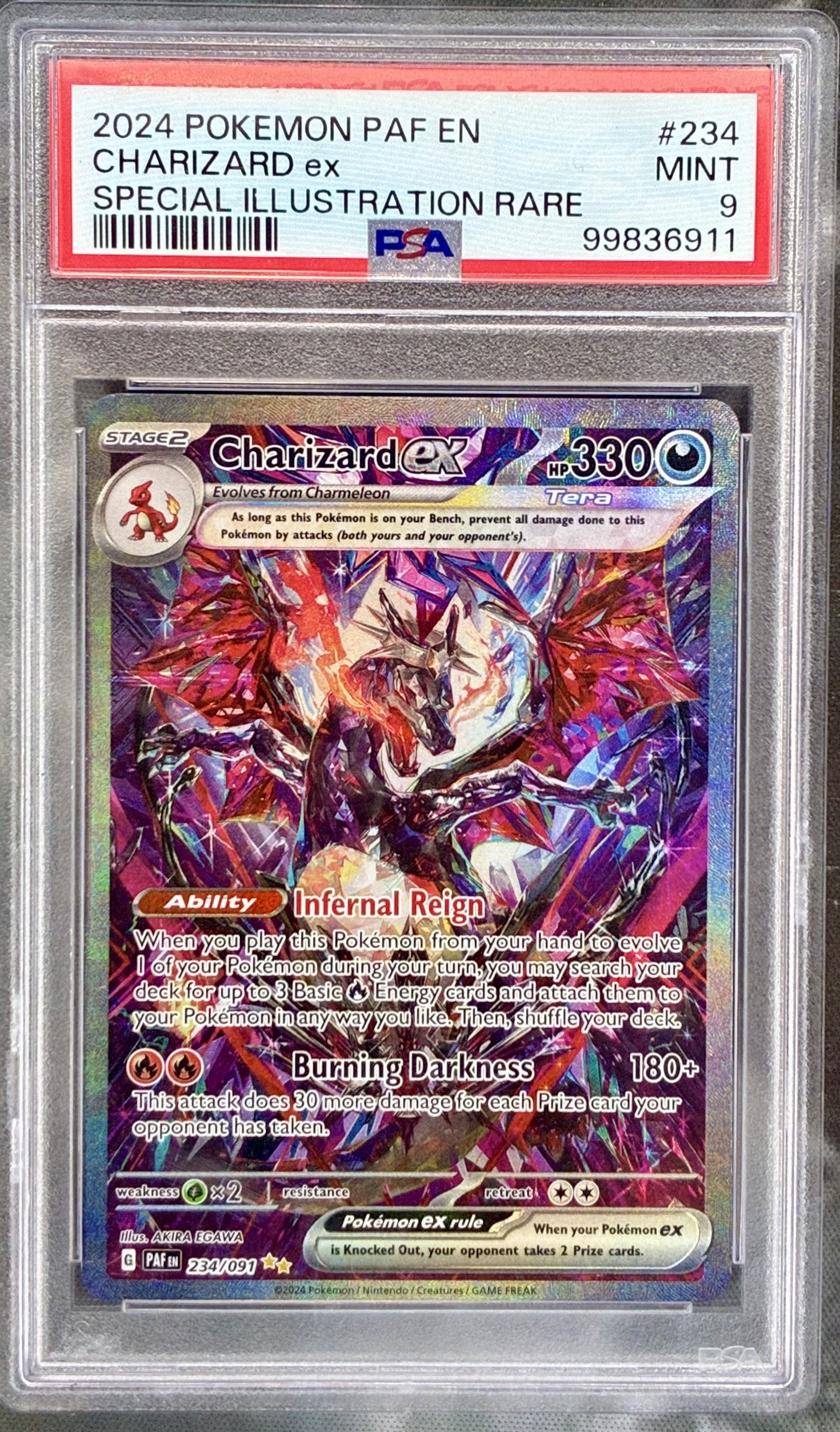 Charizard ex 234/091 Paldean Fates SIR PSA 9 Pokémon Card – Urban ...