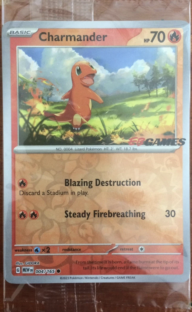 Charmander 004/165 Pokémon 151 EB Games Stamped Promo NM Pokémon Card ...